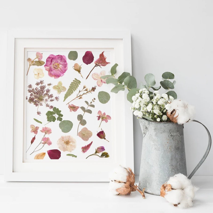 Pink Collage Pressed Flower ART Print – Anther & Apiary